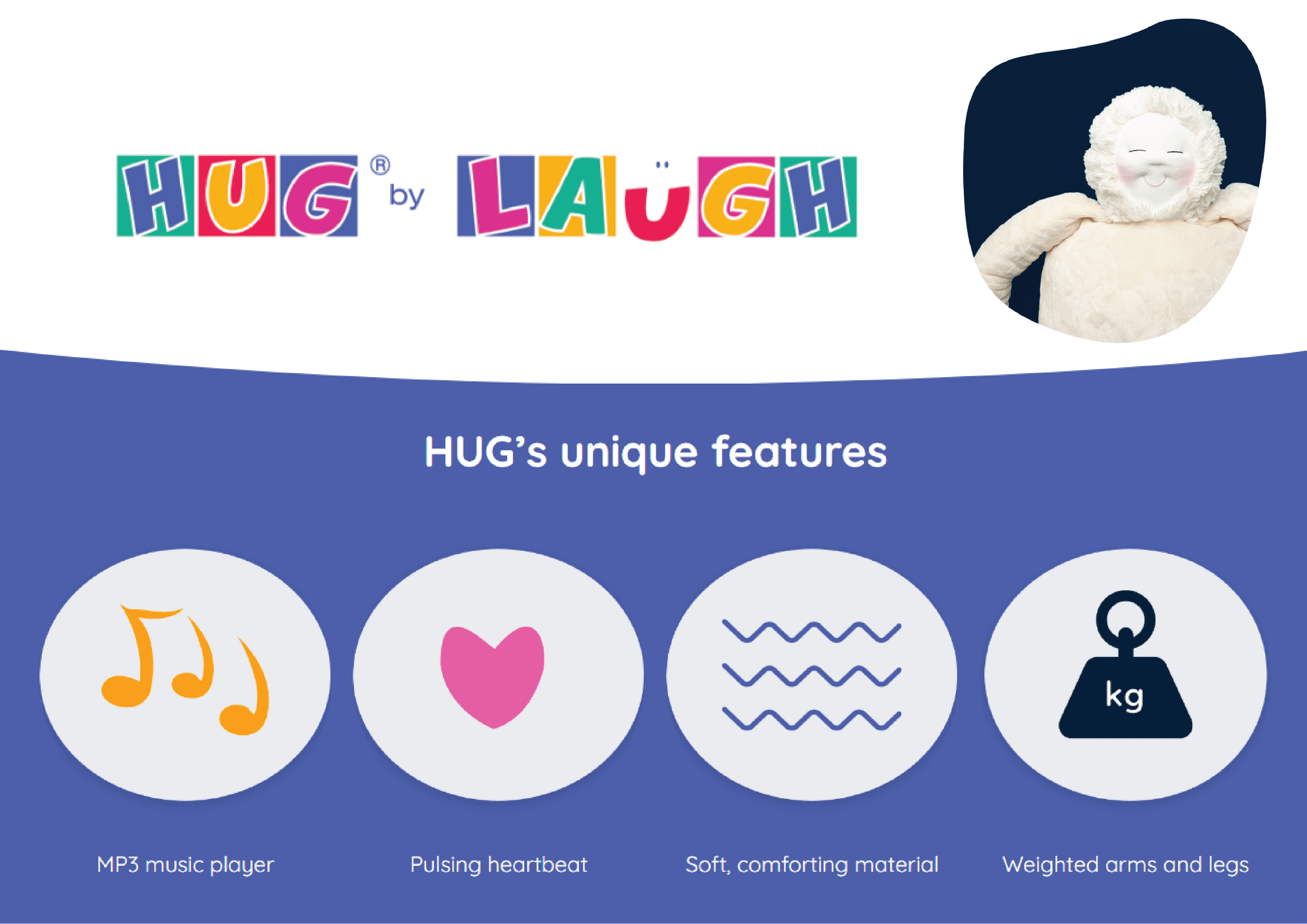 Sensory companion doll for dementia - HUG by LAUGH - Story & Sons