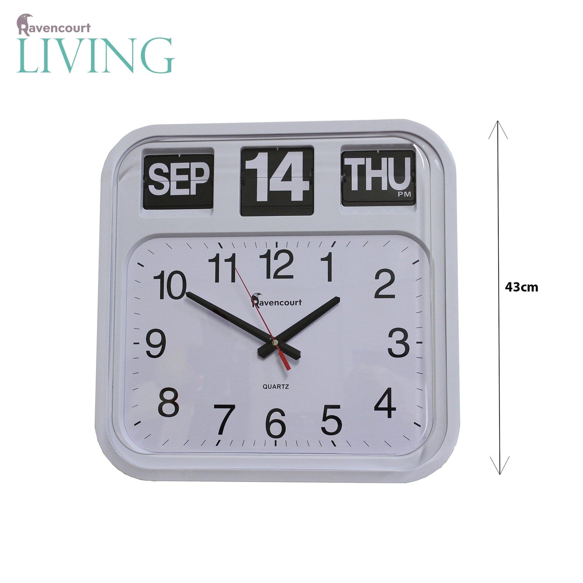 Ravencourt Large Wall Calendar Flip Clock - Story & Sons